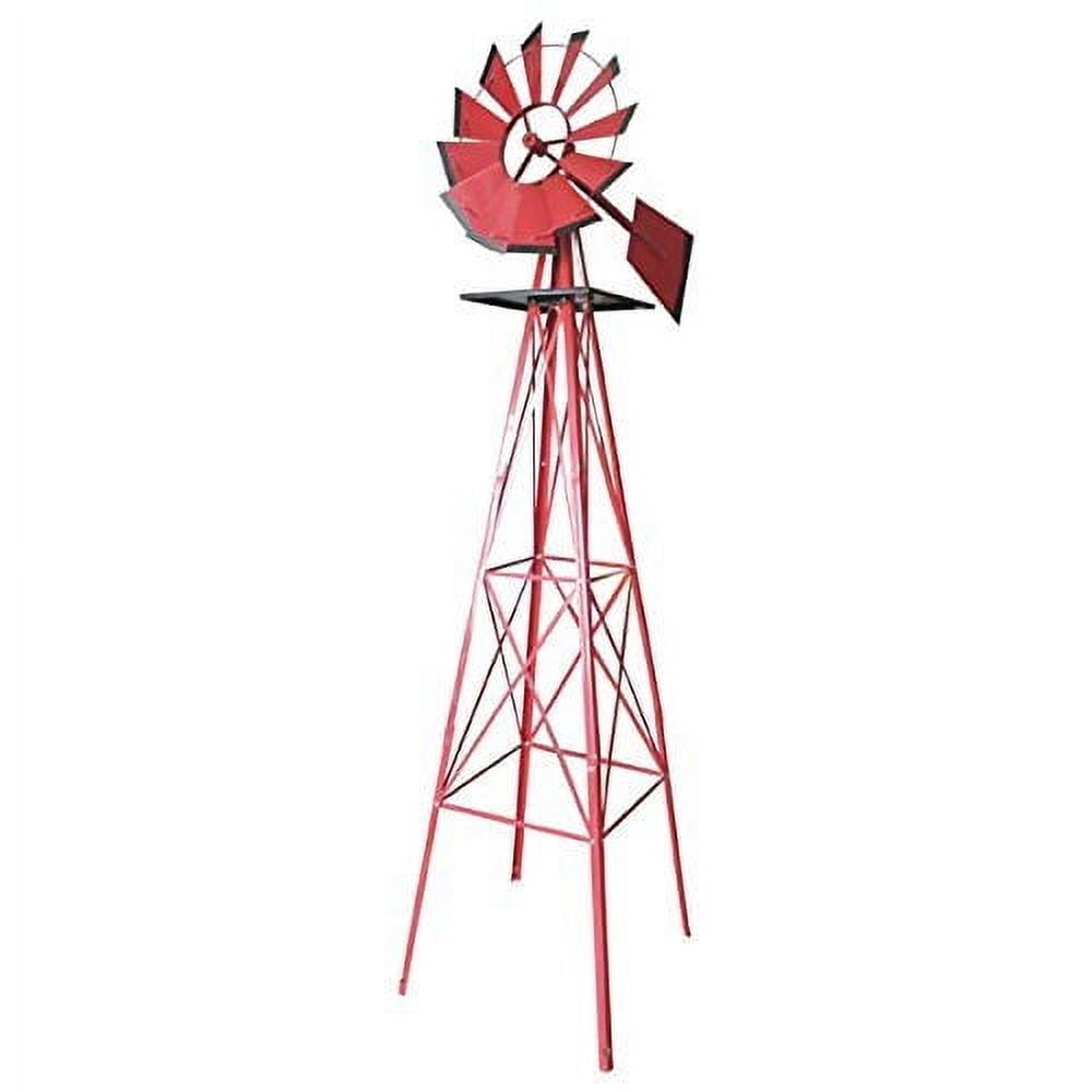 Valley #GTWM-08R 8 Foot Steel Windmill, RED COLOR - Walmart.com