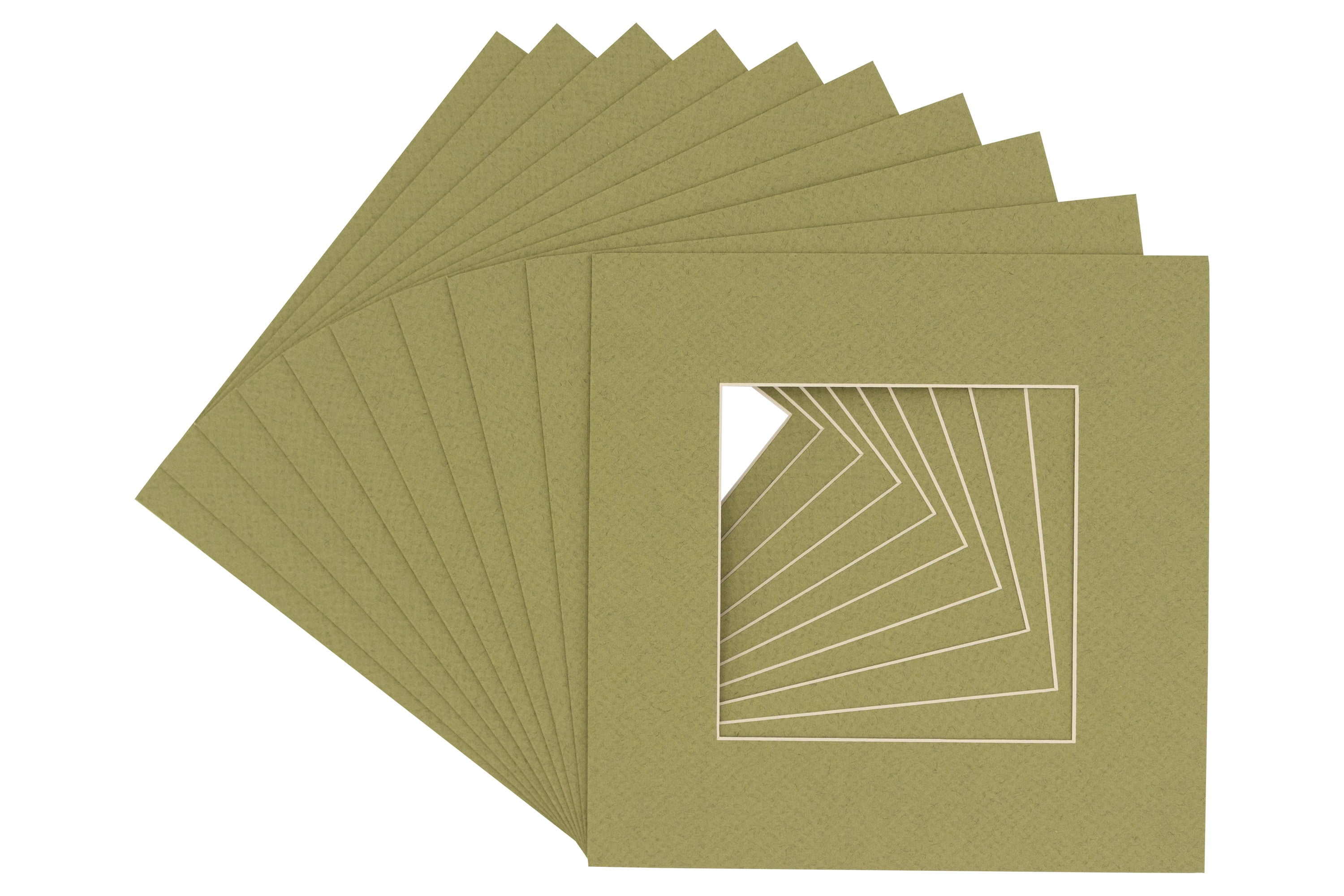 Valley Green Acid Free 20x20 Picture Frame Mats with White Core Bevel ...