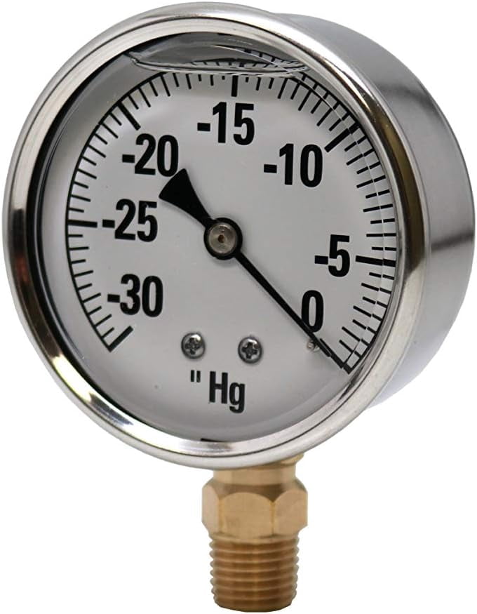 Valley Industries 41 Series 2.5" 30"-0 hg Vacuum Pressure Gauge ...