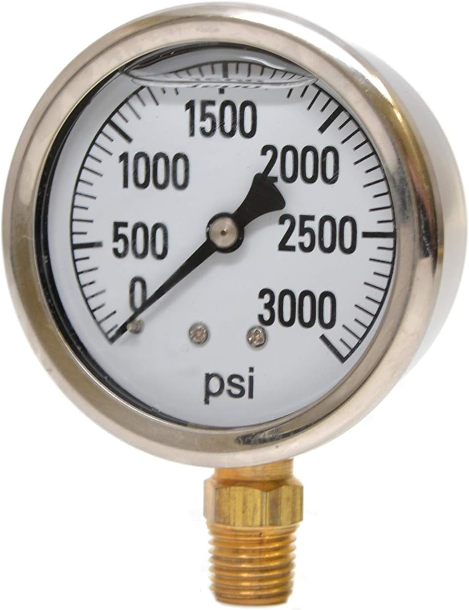 Valley Industries 41 Series 2.5" 3000 PSI Pressure Gauge - Stainless ...