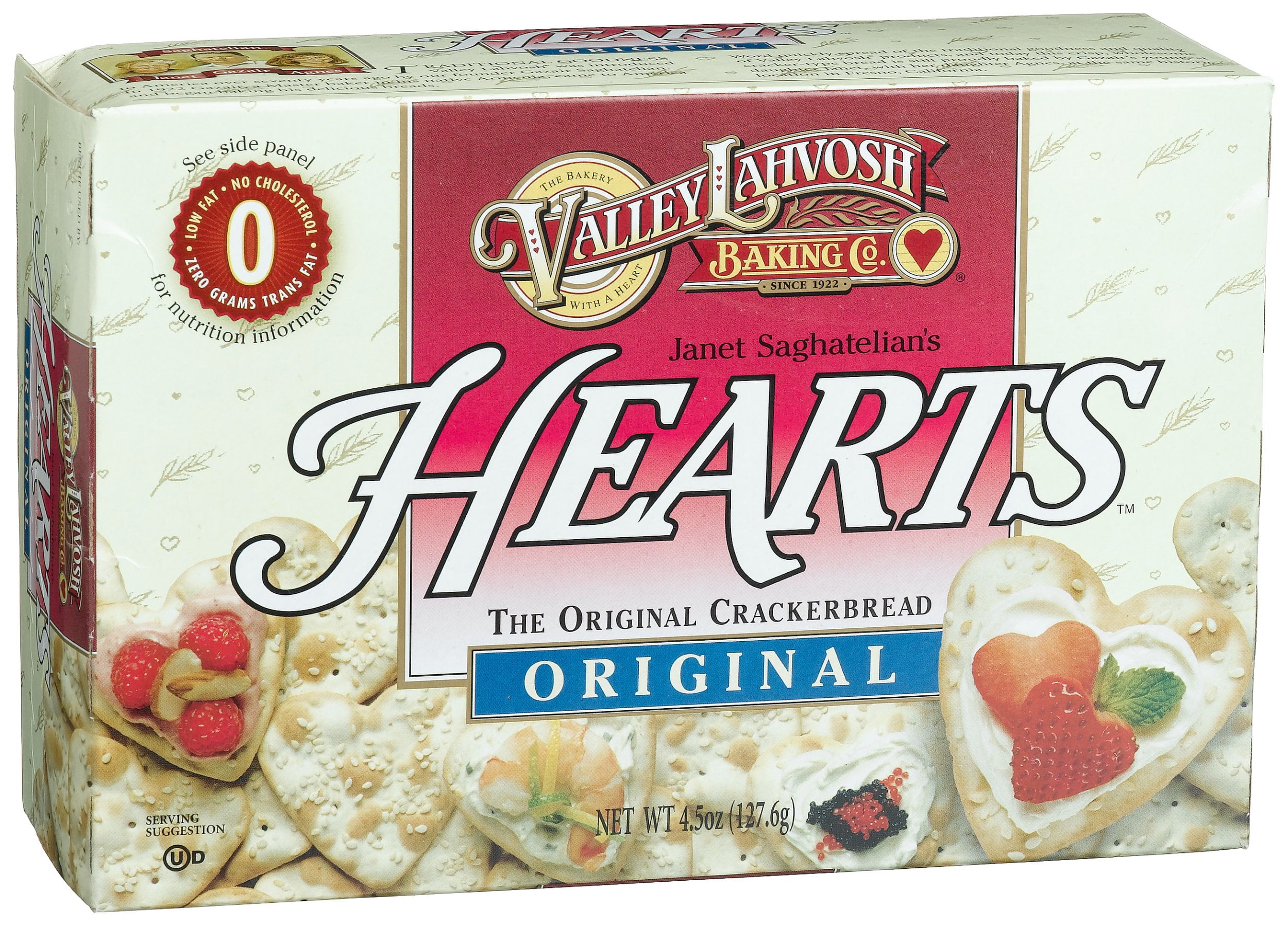 Valley Lahvosh Hearts Crackerbread, Original, 4.5-Ounce Boxes (Pack of ...