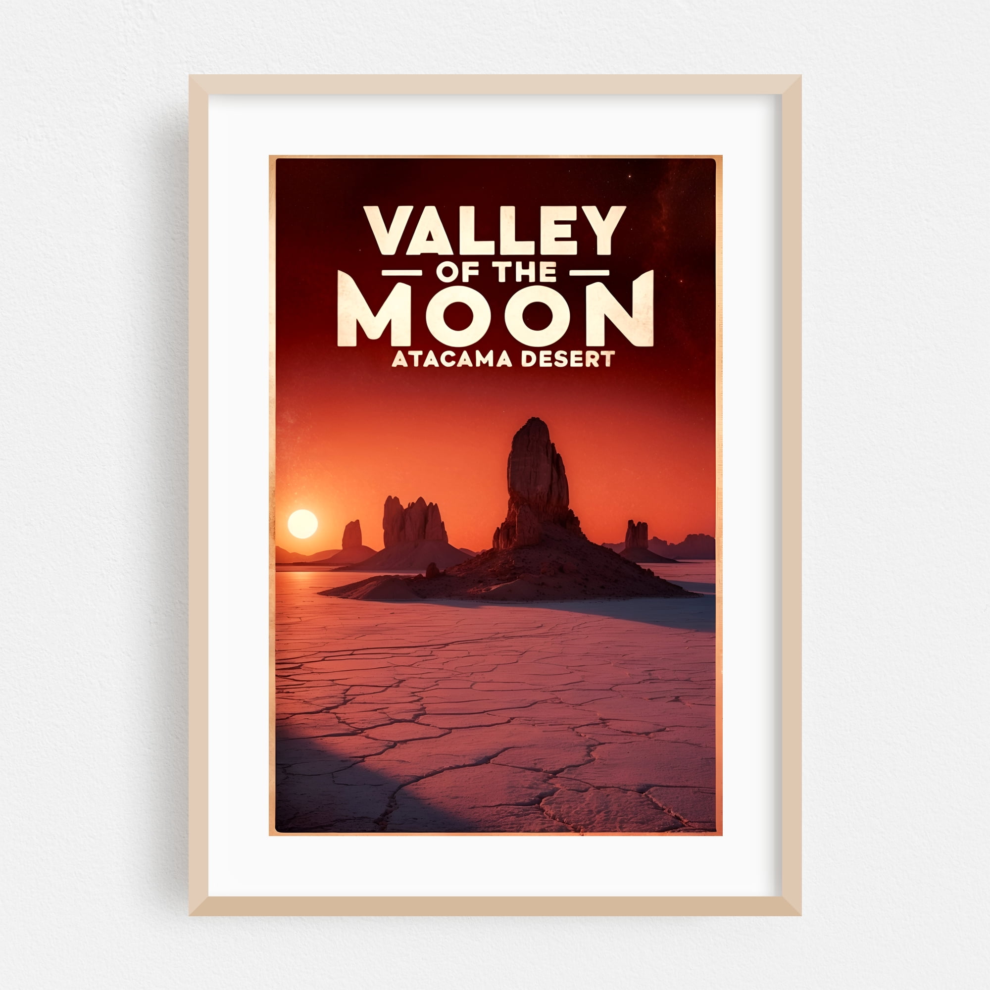 Valley of the Moon Vintage Travel Poster – Atacama’s Mystical Wonder ...