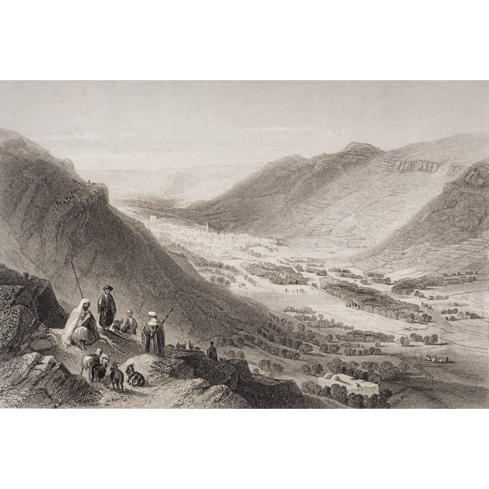 Valley Of Sichem And Nablous From Mount Gerizim Palestine Engraved By J ...