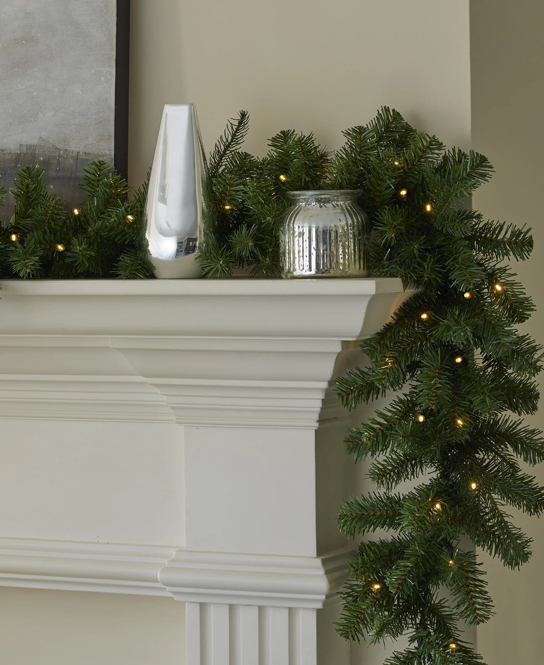 Seasonal LLC Valley Pine 6ft Pre-Lit Garland with 30 LED Lights ...