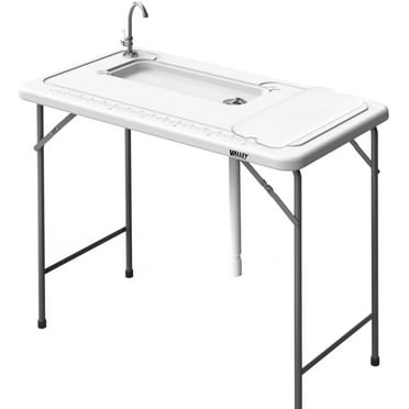 Outsunny 4FT Outdoor Fishing Plastic Prep Station: Portable, Foldable ...