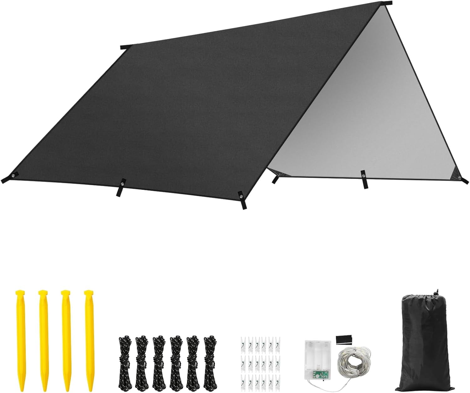 Valley Waterproof Tent Tarp, 9.8 × 9.8 Ft Large Outdoor Shelter Cover ...