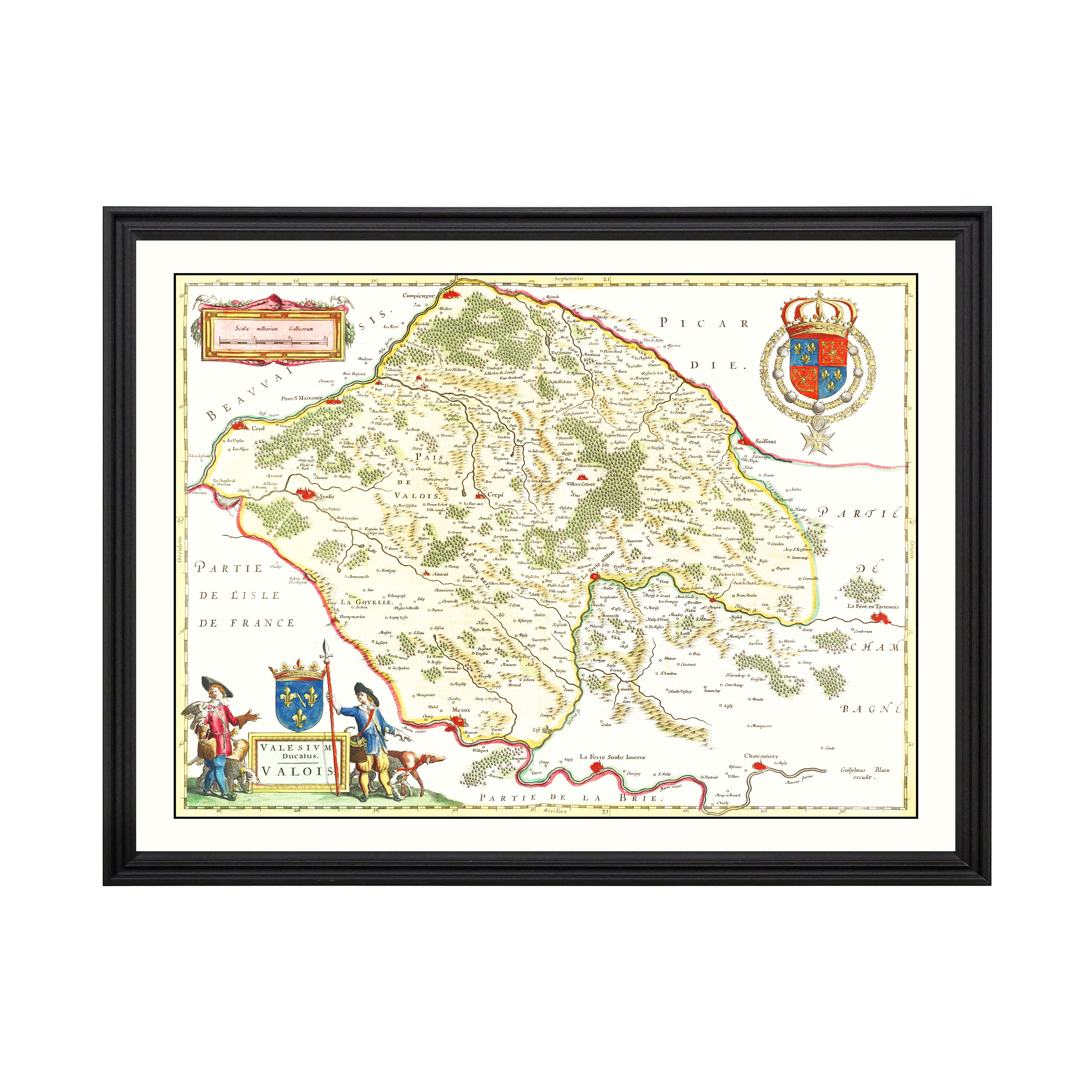 Valois France Art, 1665 Vintage Map of Valois France History Wall Decor ...