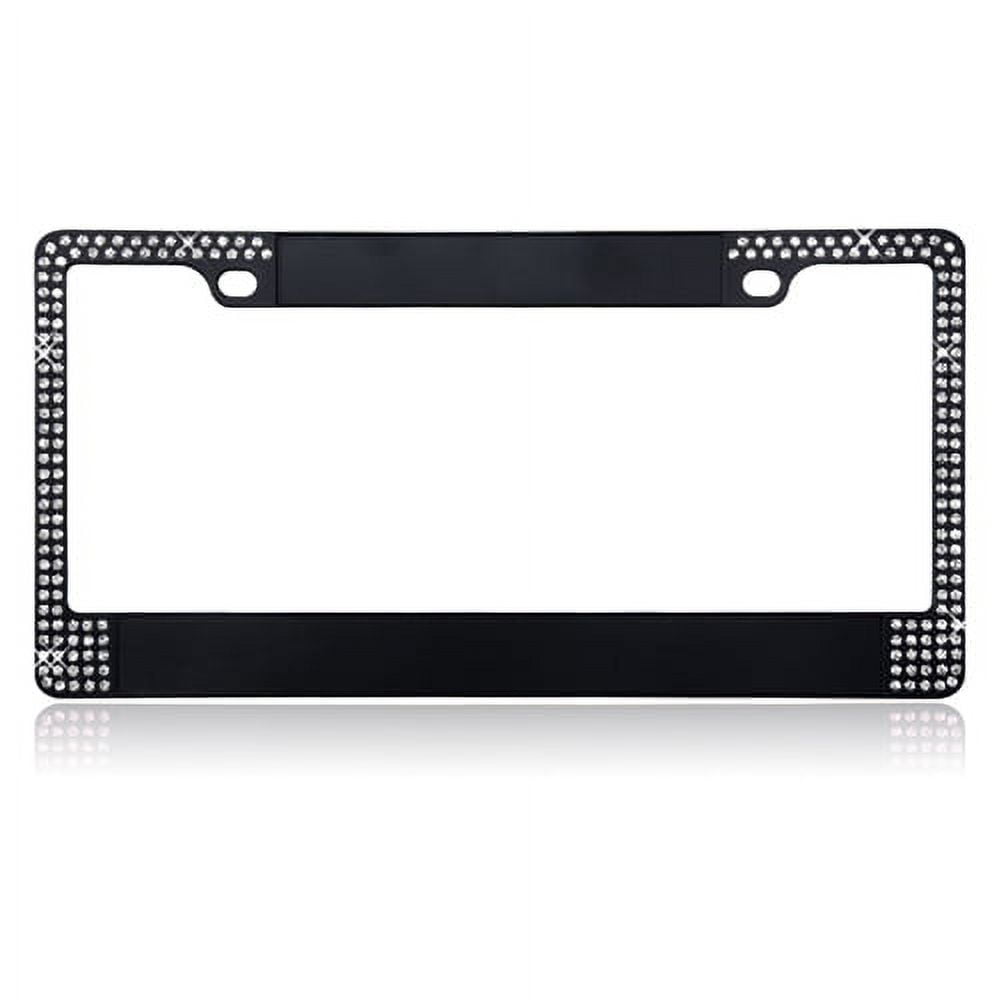 Valor Customizable Black Metal License Plate Frame with Double Row ...