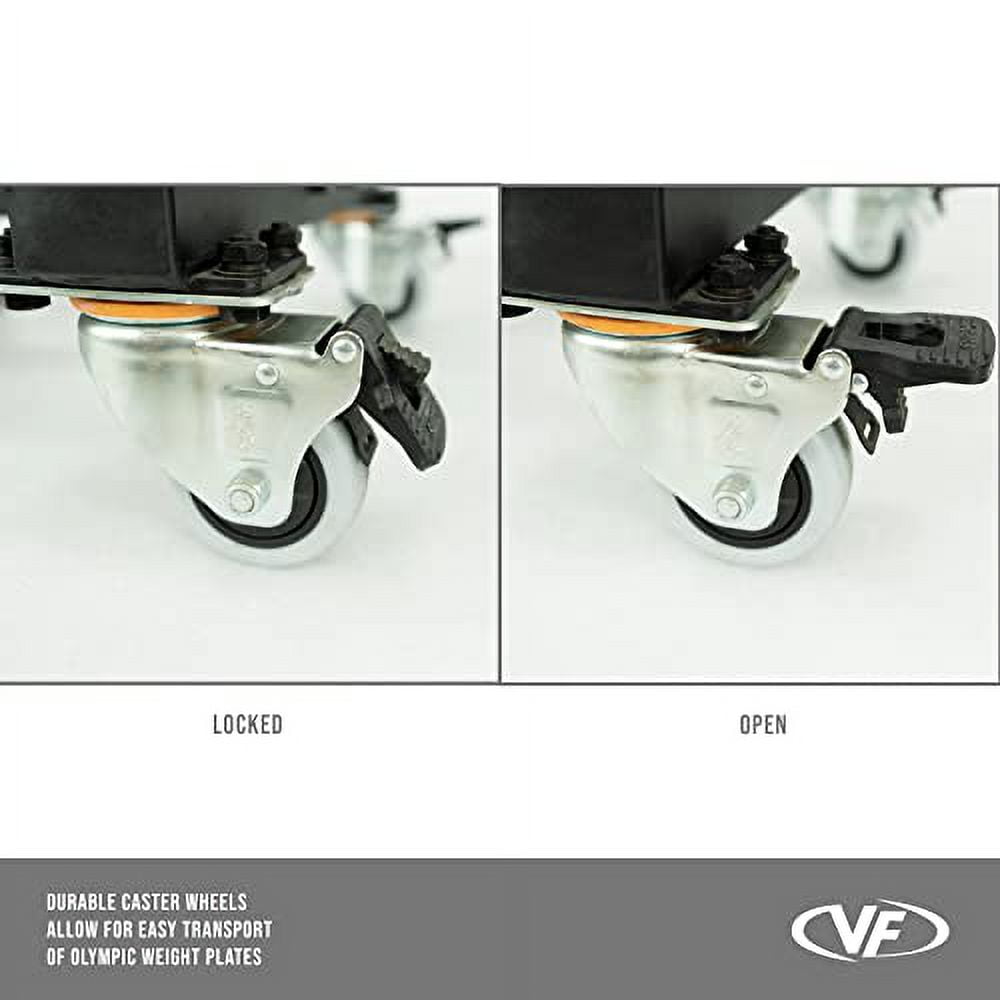 Valor Fitness Bumper Plate Storage Rack – Portable with Locking Wheels ...