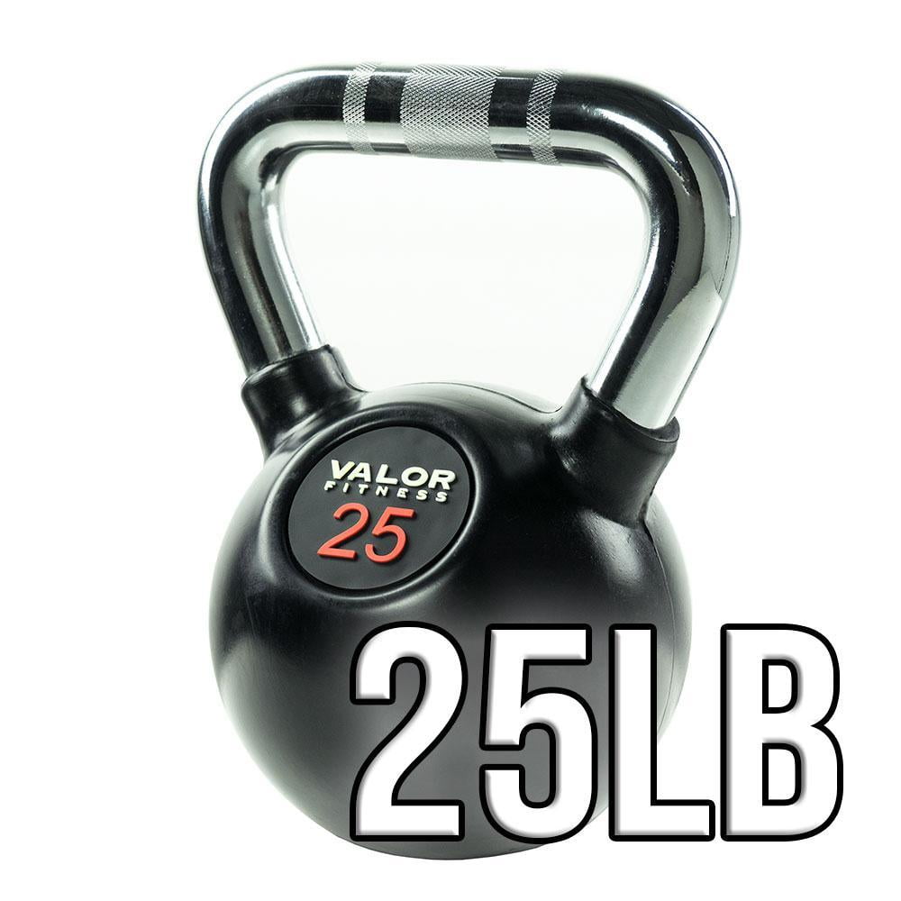 Valor Fitness Chrome Kettlebell - 25 lb Full Body Strength Training ...