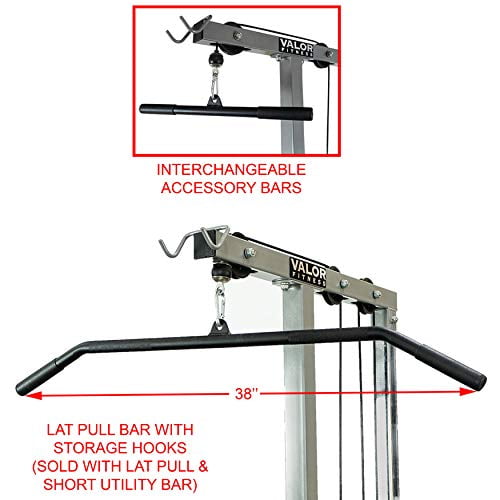 Valor Fitness Lat Pull Down Machine- Adjustable Low Row Cable Pulley ...