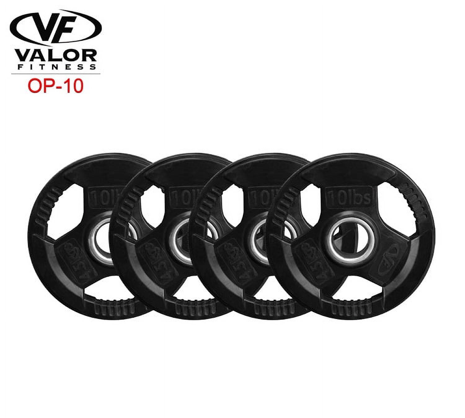Valor Fitness OP-10 Olympic Plates with Rubber Coating and Grips ...