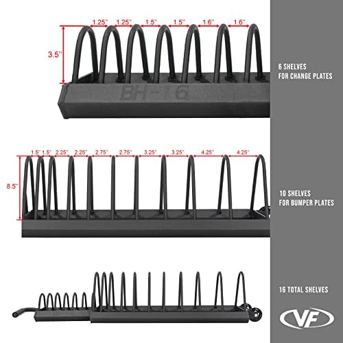 Valor Fitness Portable Bumper Plate Storage Rack – Horizontal Floor ...