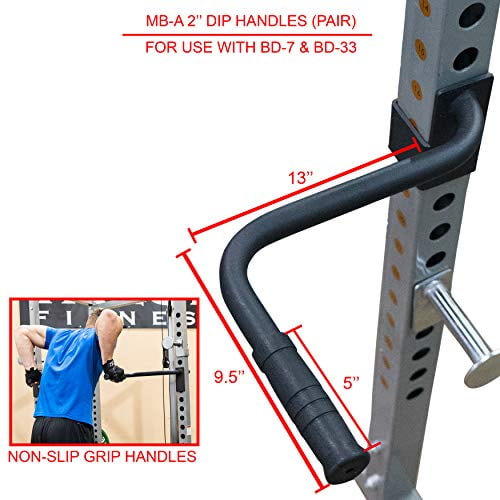 Valor Fitness Power Rack Dip Handle Attachments for 2x2 Frame with 1 ...