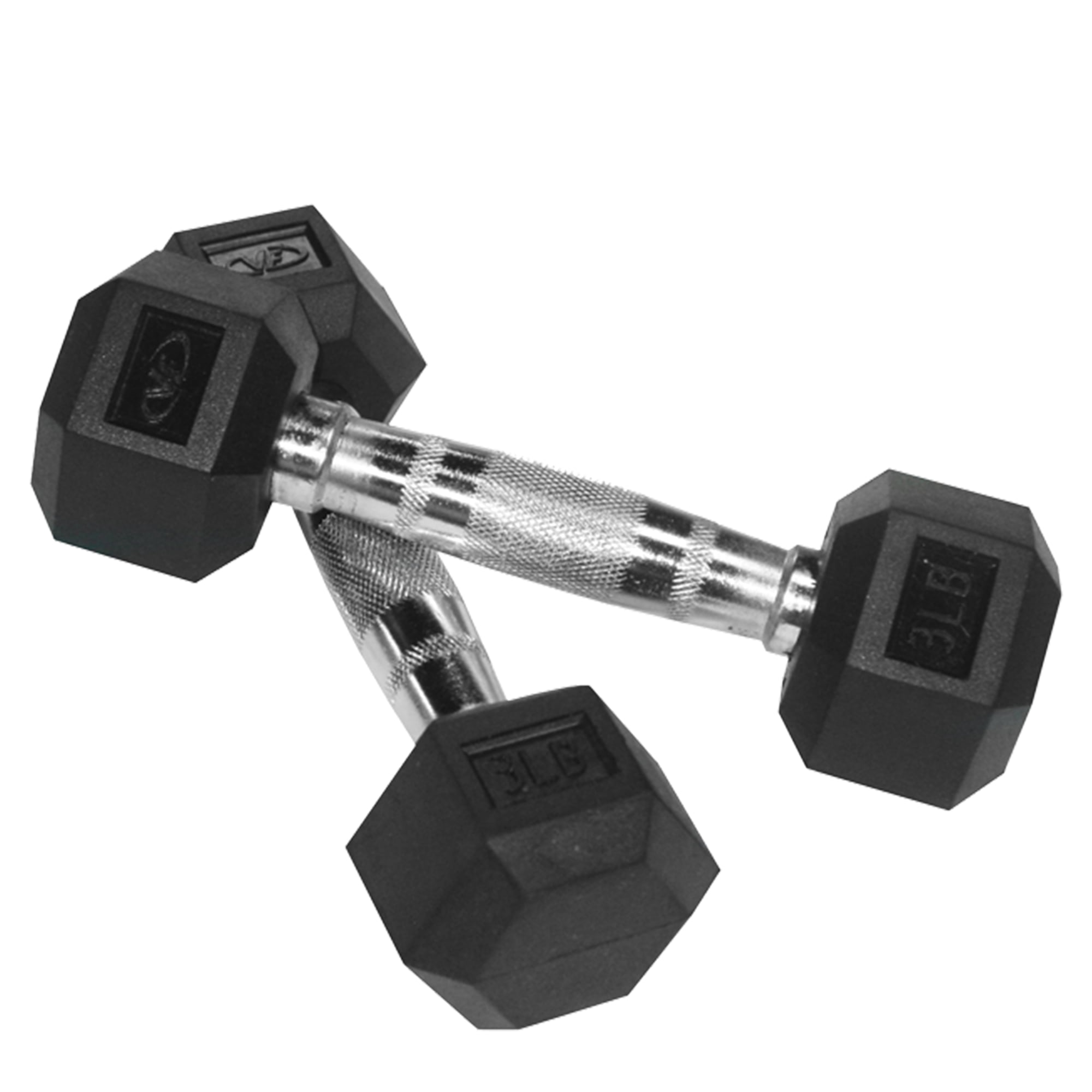 Valor Fitness RH-3 Rubber Hex Dumbbell 3lb Pair - Walmart.com