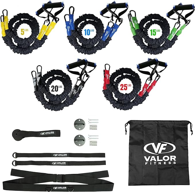 Valor Fitness Resistance Bands – Includes 5 Bands - 5 - 25 lbs ...