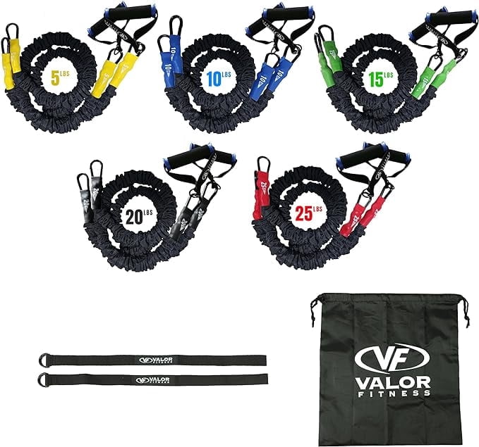 Valor Fitness Resistance Bands – Includes 5 Sets of Bands Included - 5 ...