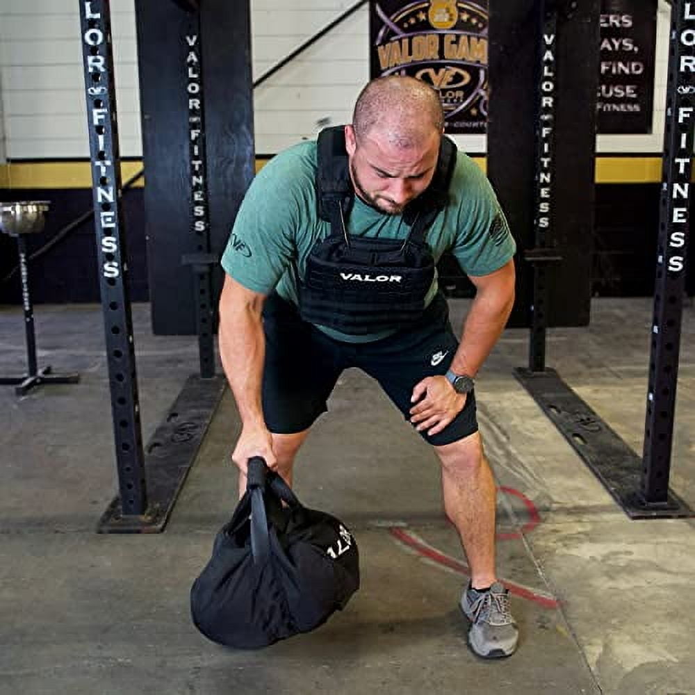 Valor Fitness Workout Sandbag - Self Fill Duffle - Fat Grip Handle - Heavy Duty Vinyl - Double ...