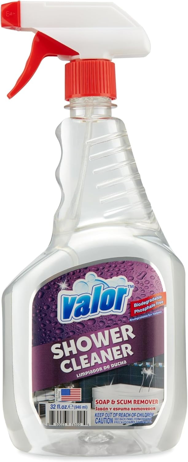 Valor Shower Cleaner Spray – Soap Scum & Hard Water Stain Cleaning ...