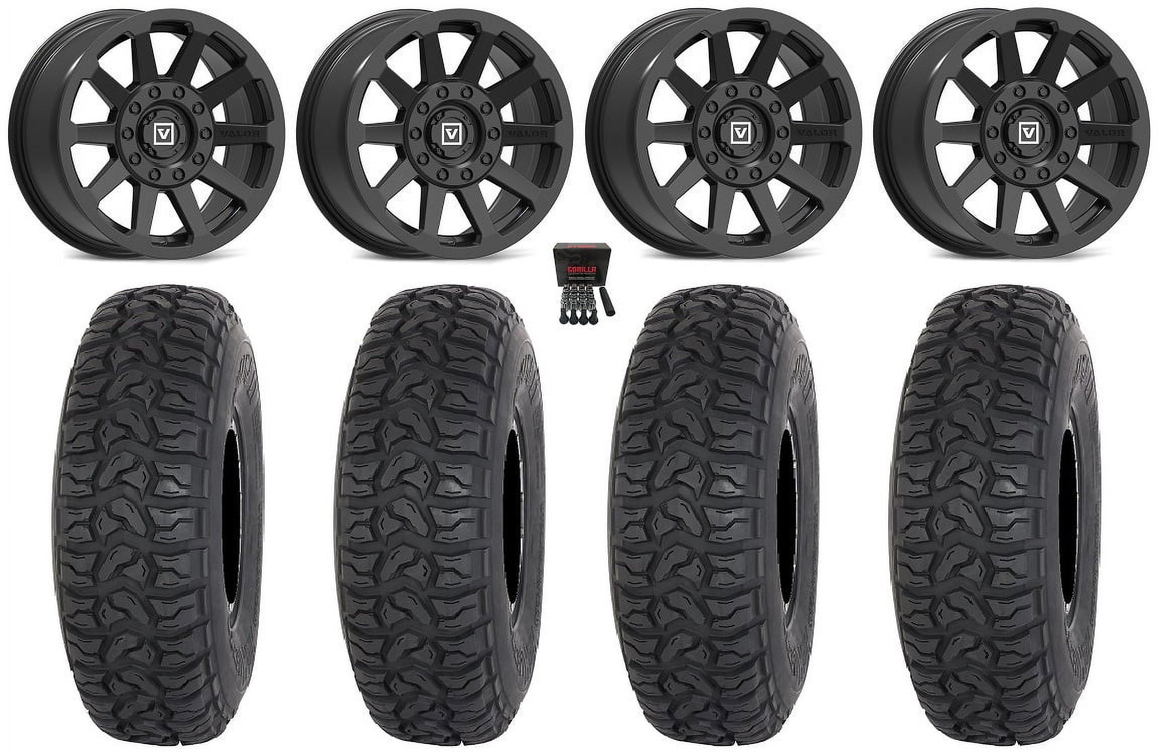 Valor V02 14" Wheels Black 28" Chicane LT Tires Can-Am Maverick X3 ...