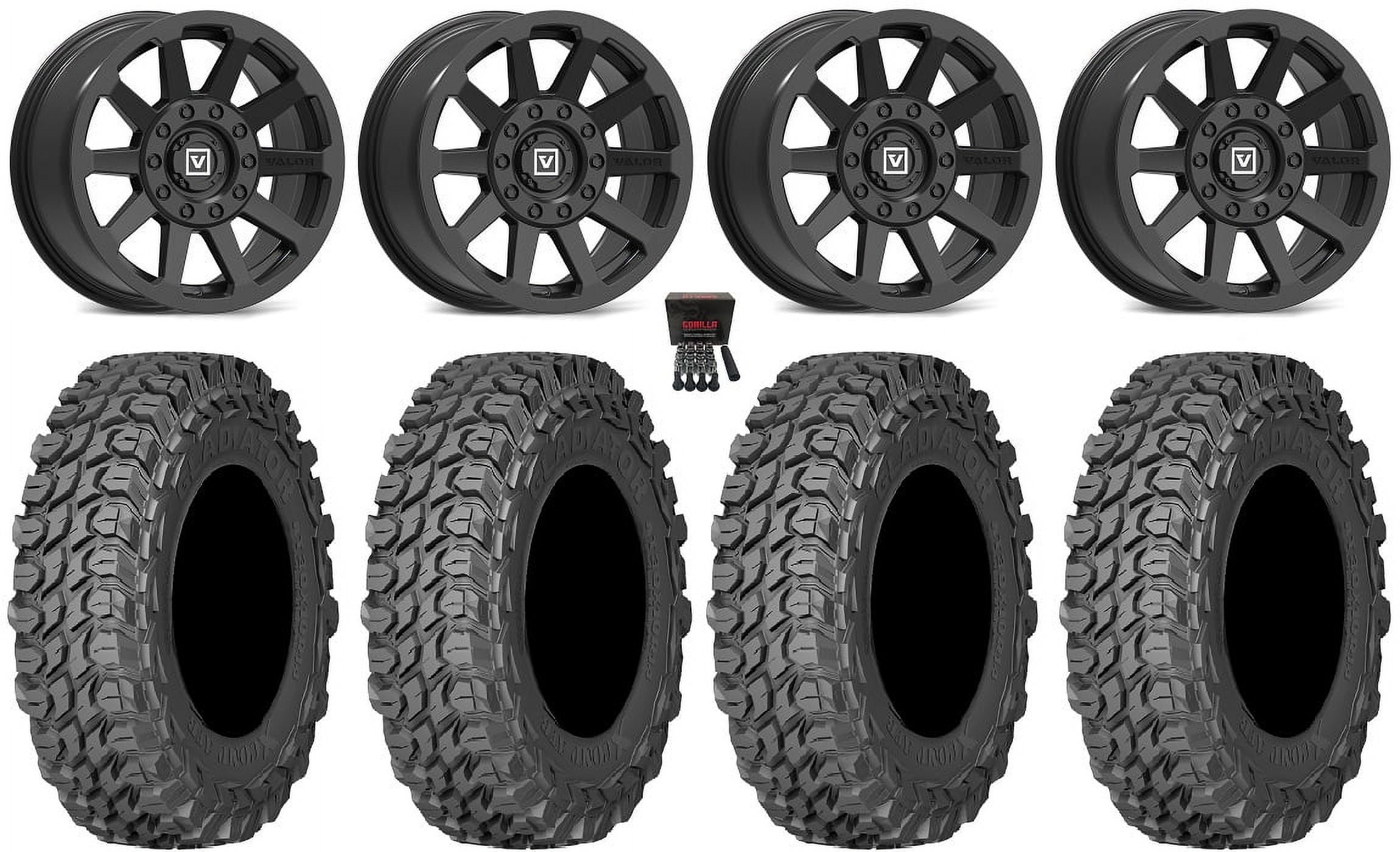 Valor V02 14" Wheels Black 32" X Comp ATR Tires Can-Am Commander ...
