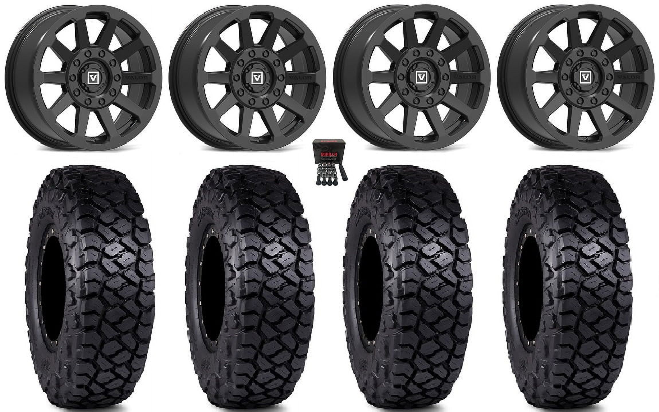 Valor V02 15" Wheels Black 32" Intersect Tires Can-Am Commander ...