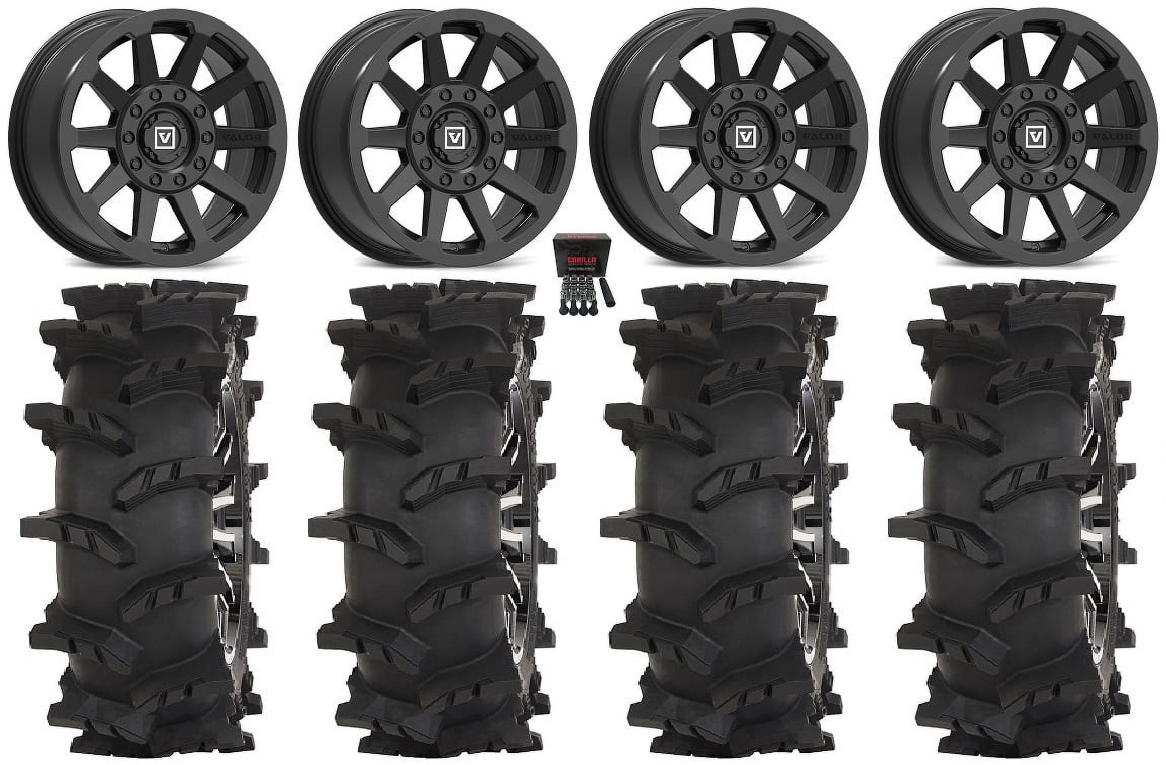 Valor V02 15" Wheels Black 32" Outlaw Max Tires Polaris RZR XP 1000 ...