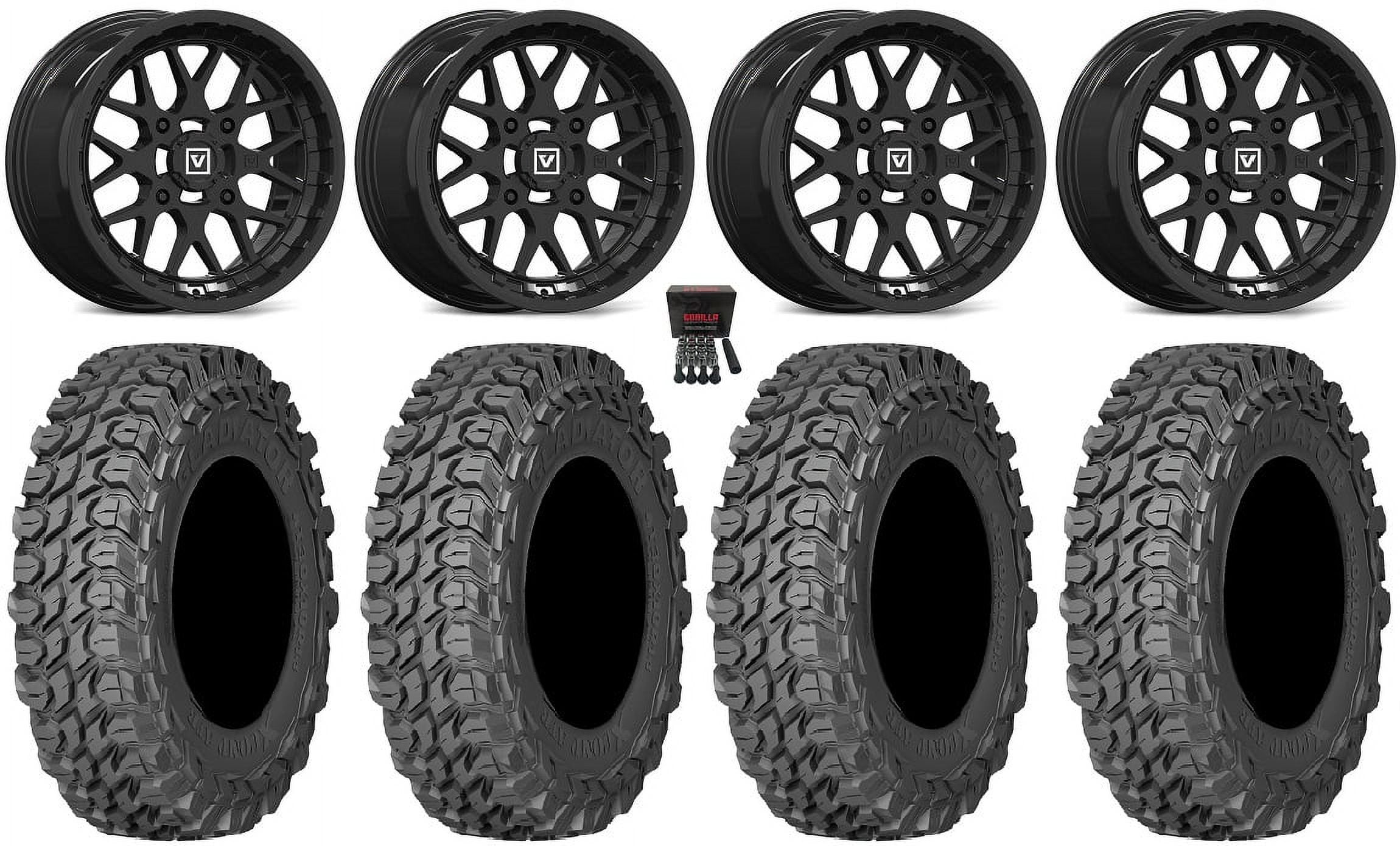 Valor V03 14" Wheels Black 32" X Comp ATR Tires Polaris RZR XP 1000 ...