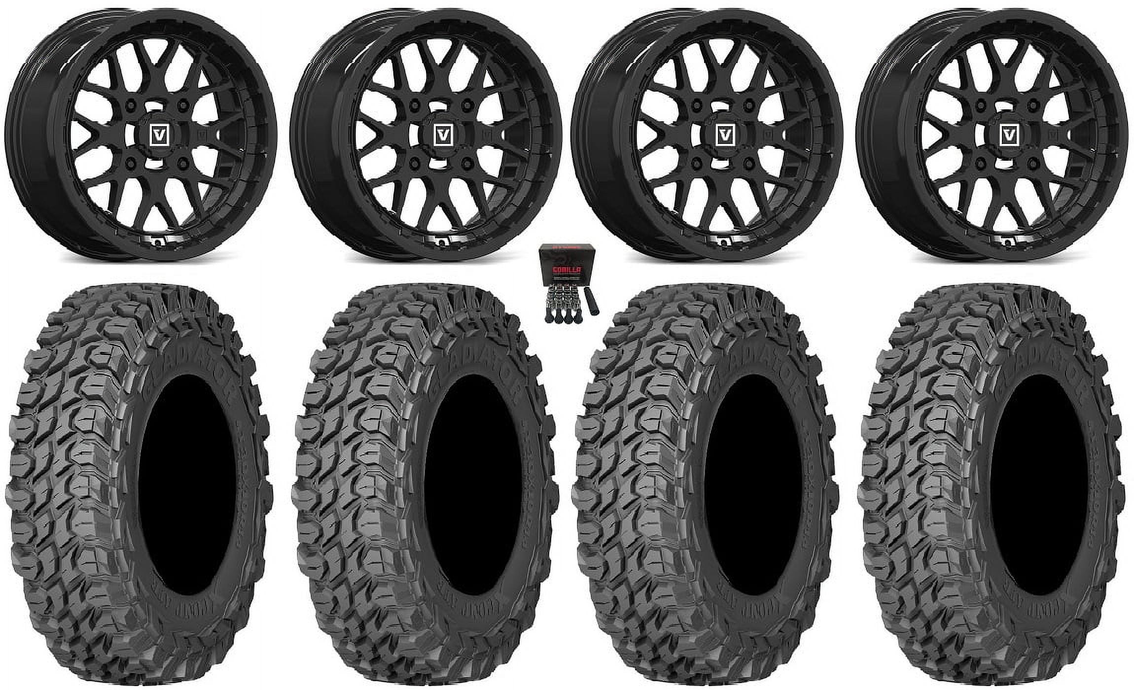 Valor V03 15" Wheels Black 32" X Comp ATR Tires Sportsman RZR Ranger ...