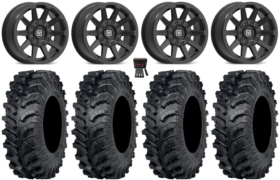 Valor V03 15" Wheels Black 34" MT911 Tires Polaris RZR XP 1000 / PRO XP / Ranger XP 900/1000 ...