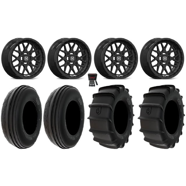Valor V03 15x7/15x10 Wheels Black 30" Sand Tires Can-Am Maverick X3 ...