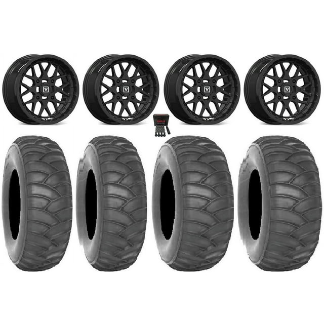 Valor V03 15x7/15x10 Wheels Black 32" SS360 Tires Polaris RZR XP 1000 ...