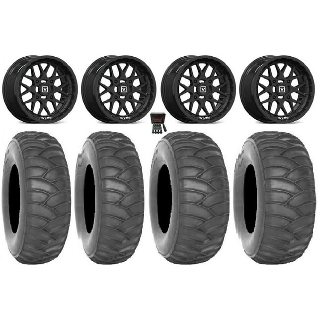 Valor V03 15x7/15x10 Wheels Black 33" SS360/HP Tires Polaris RZR XP ...