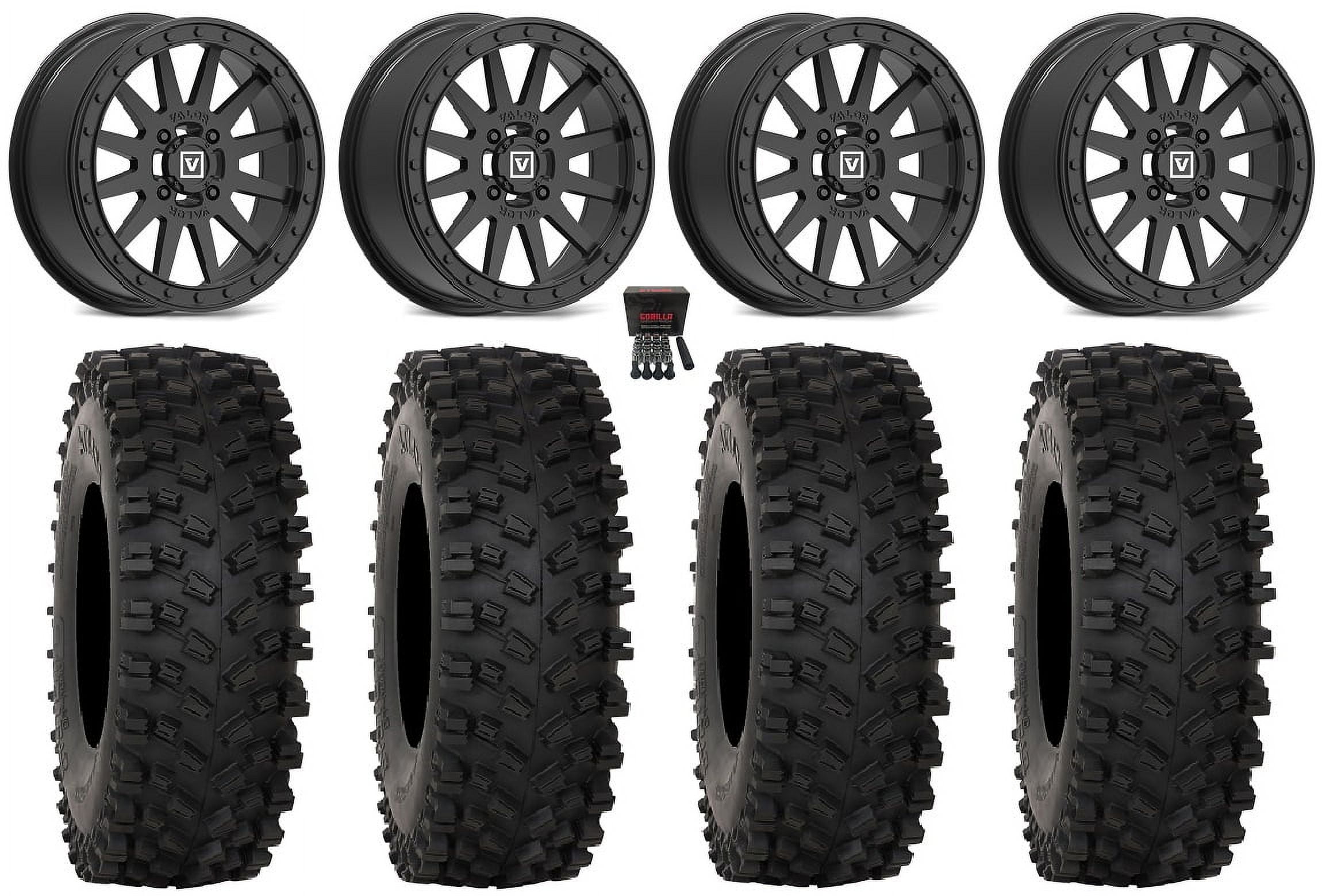 Valor V05 Beadlock 14" Wheels Black 28" ATX470 Tires Polaris RZR XP 1000 / PRO XP / Ranger XP ...