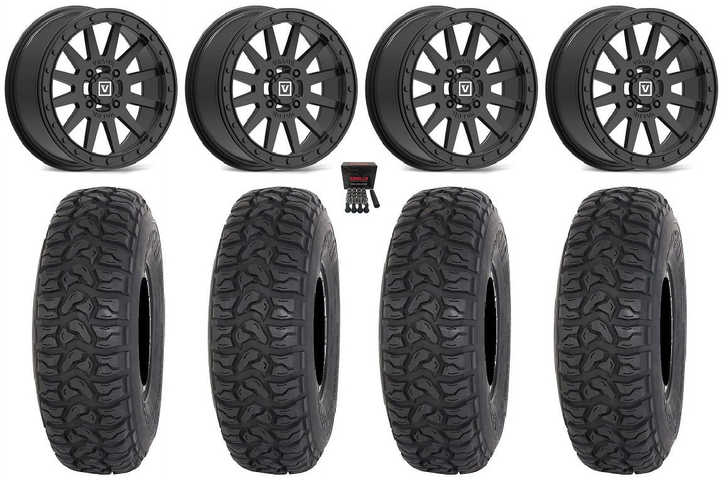 Valor V05 Beadlock 14" Wheels Black 28" Chicane LT Tires Polaris RZR XP ...