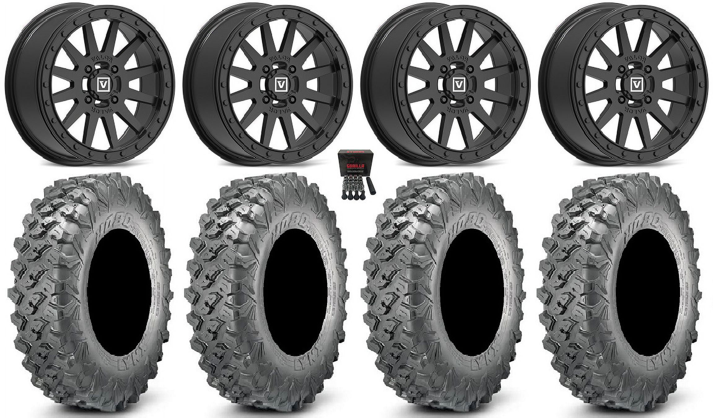 Valor V05 Beadlock 14" Wheels Black 30" Lynx SXS Tires Polaris RZR XP 1000 / PRO XP / Ranger XP ...