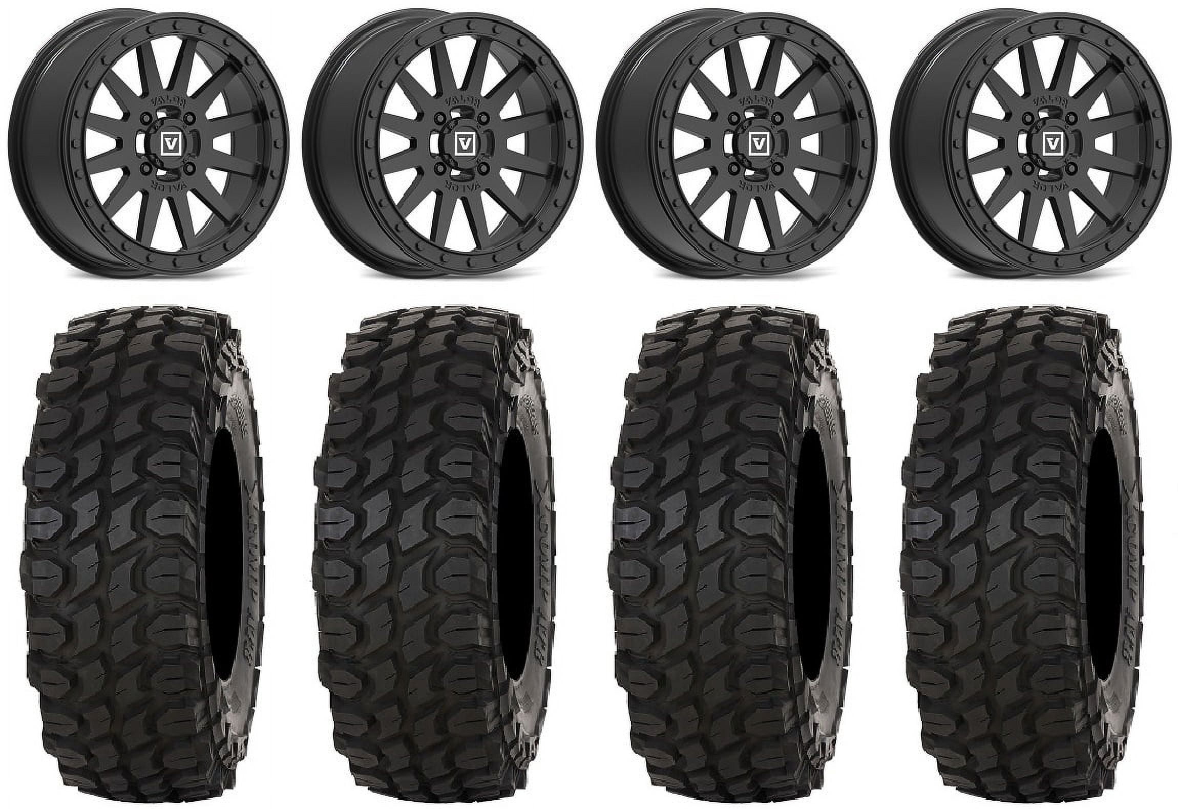 Valor V05 Beadlock 14" Wheels Black 32" XComp ATR Tires Can-Am Maverick ...
