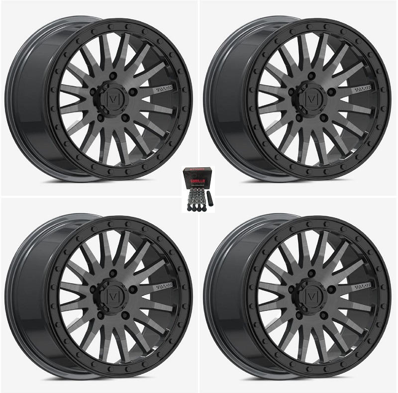 Valor V06 15" Wheels Gunmetal Polaris RZR Turbo R & Pro R Ranger 1500 ...