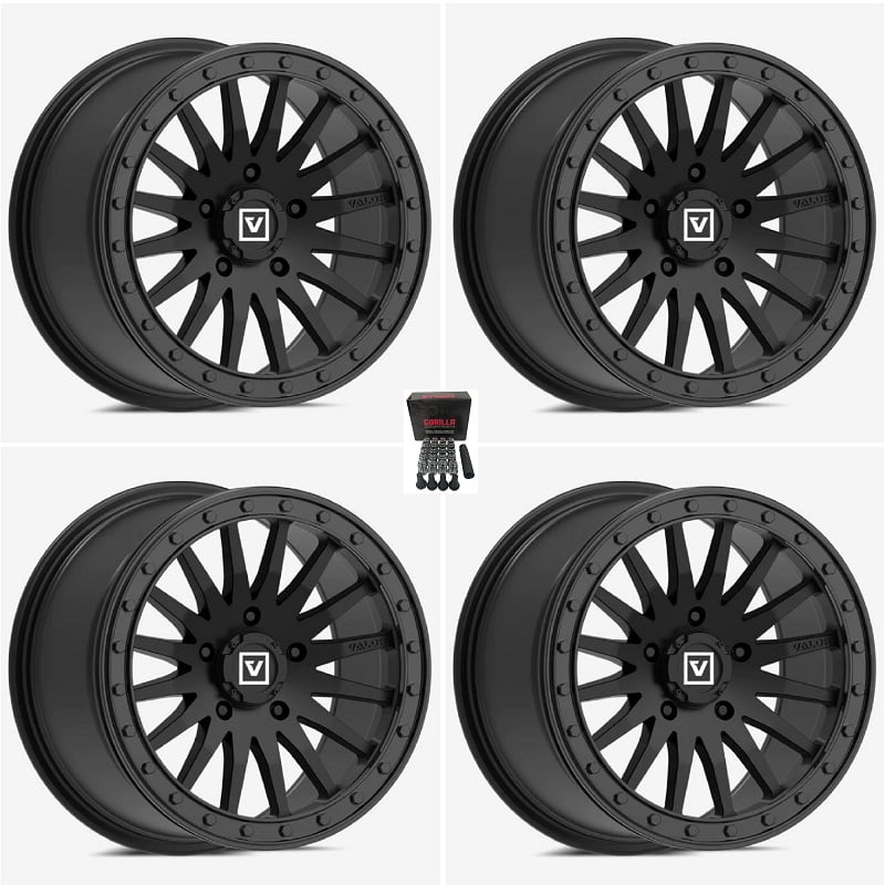 Valor V06 15" Wheels Satin Black Polaris RZR Turbo R & Pro R Ranger ...