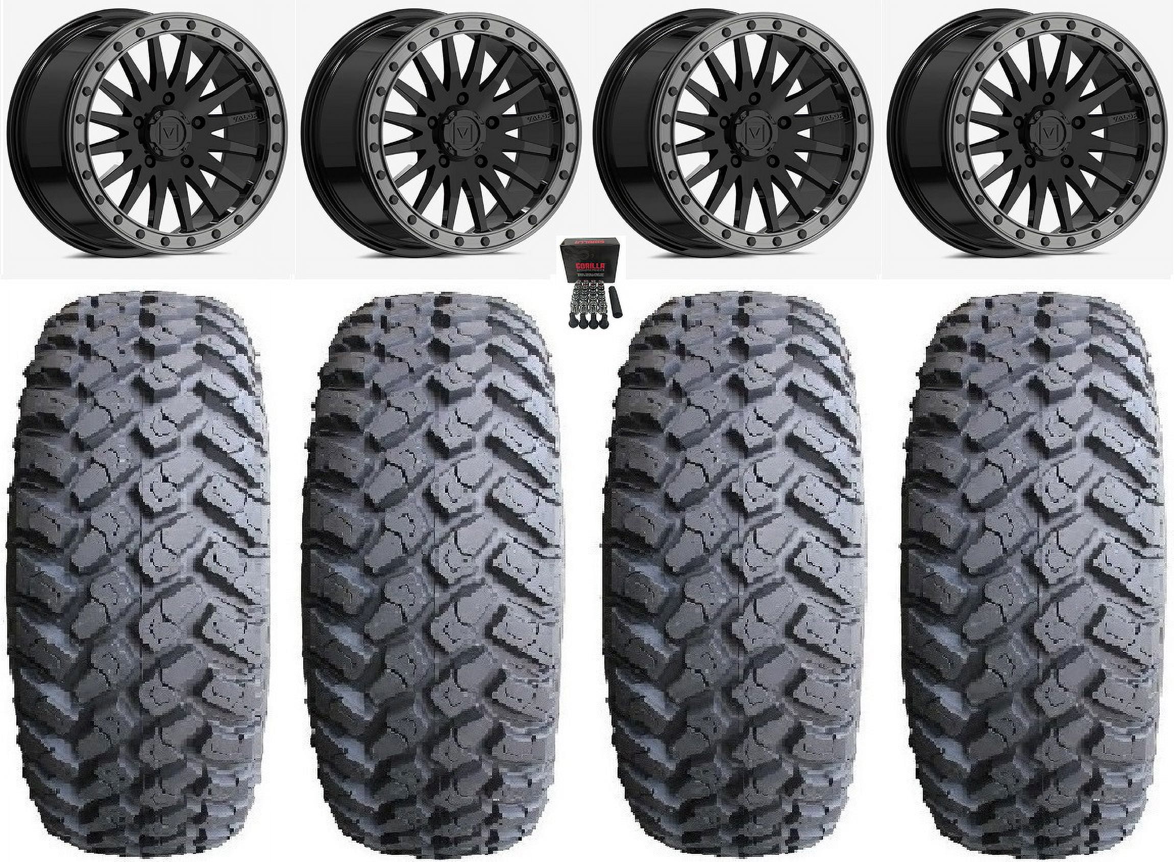 Valor V06 Bdlk 15" Wheels GB 32" MotoHammer Tires Polaris RZR Turbo R ...