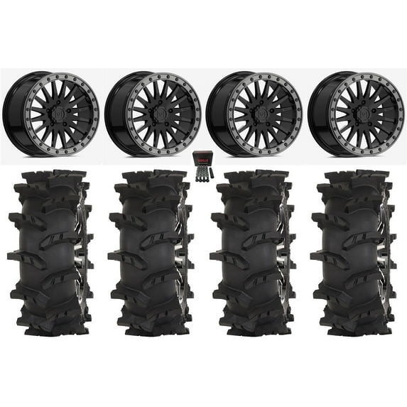 Valor V06 Bdlk 15" Wheels GB 32" Outlaw Max Tires Polaris RZR Turbo R ...