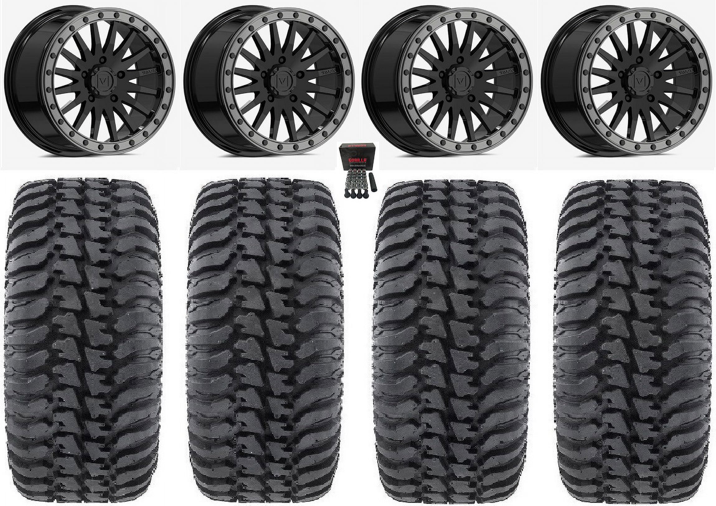 Valor V06 Bdlk 15" Wheels GB 32" Regulator Tires Polaris RZR Turbo R ...