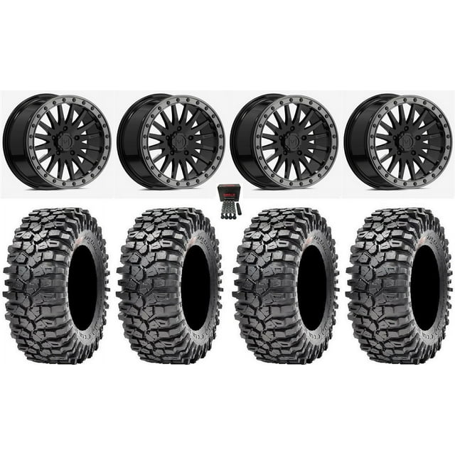 Valor V06 Bdlk 15" Wheels GB 32" Roxxzilla Tires Polaris RZR Turbo R ...