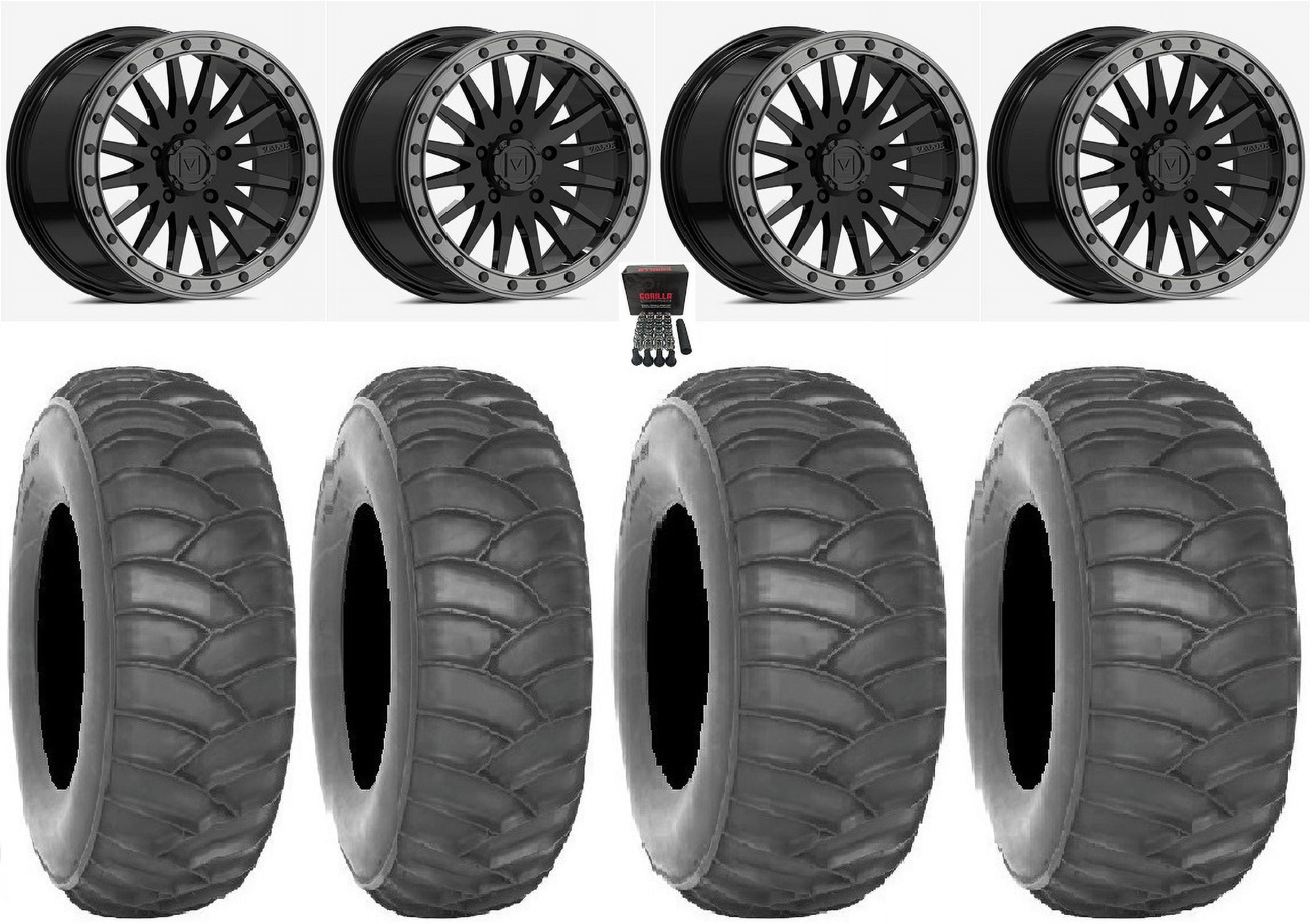Valor V06 Bdlk 15" Wheels GB 32" SS360 Tires Polaris RZR Turbo R & Pro ...