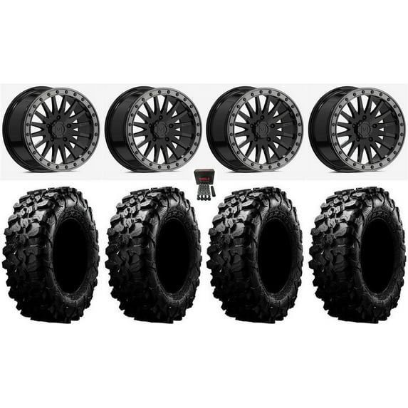Valor V06 Bdlk 15" Wheels GB 35" Carnivore Tires Polaris RZR Turbo R ...