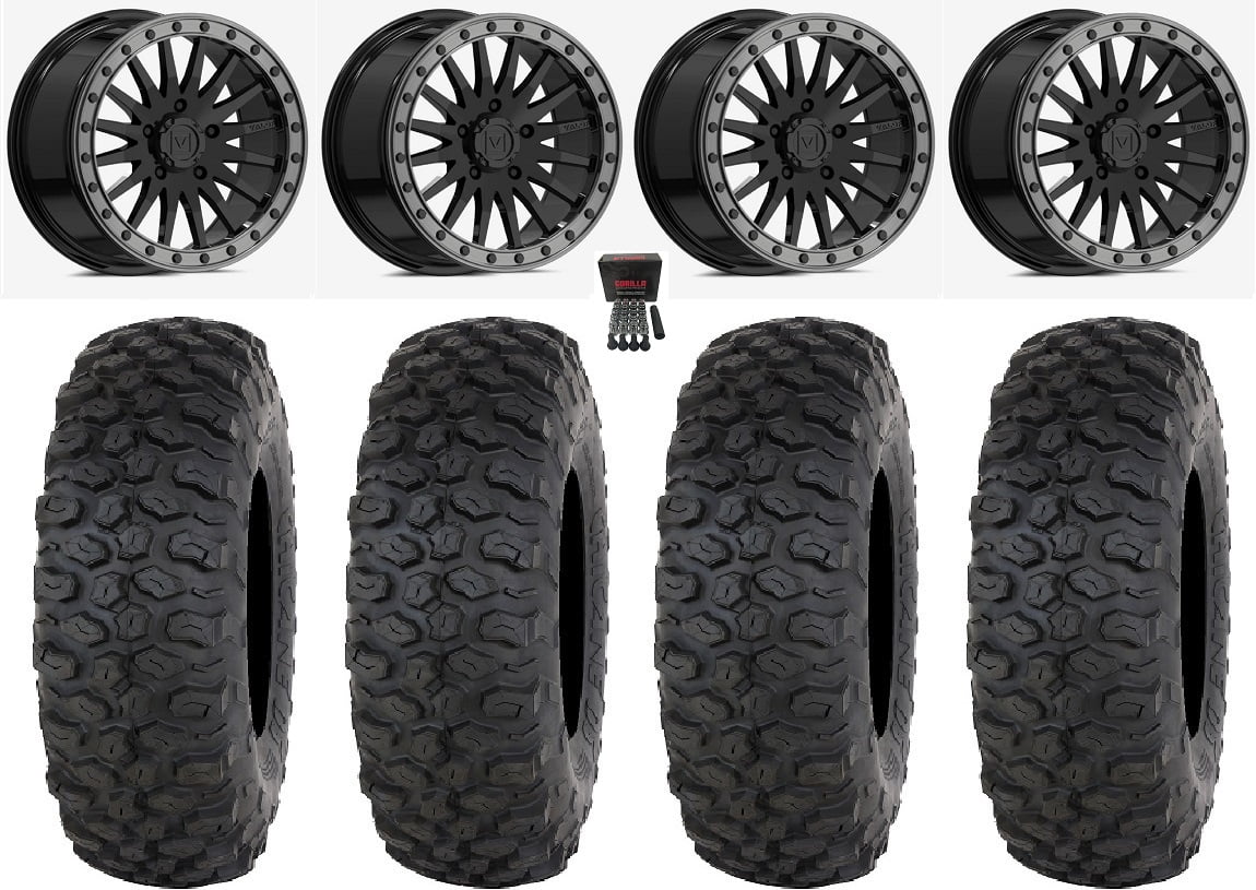 Valor V06 Bdlk 15" Wheels GB 35" Chicane DS Tires Polaris RZR Turbo R & Pro R Ranger 1500 ...
