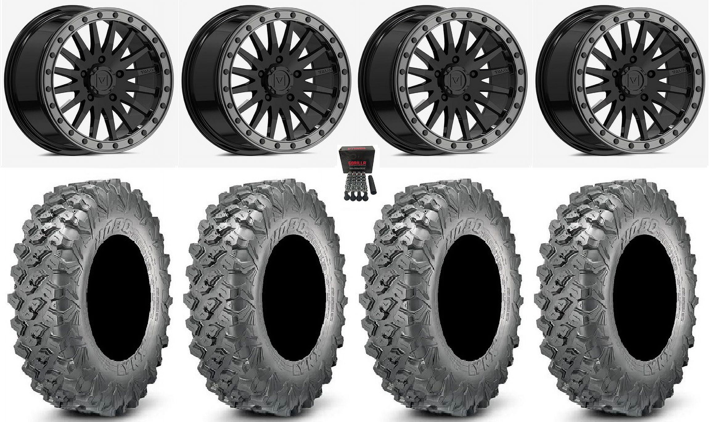 Valor V06 Bdlk 15" Wheels GB 35" Lynx SXS Tires Polaris RZR Turbo R ...