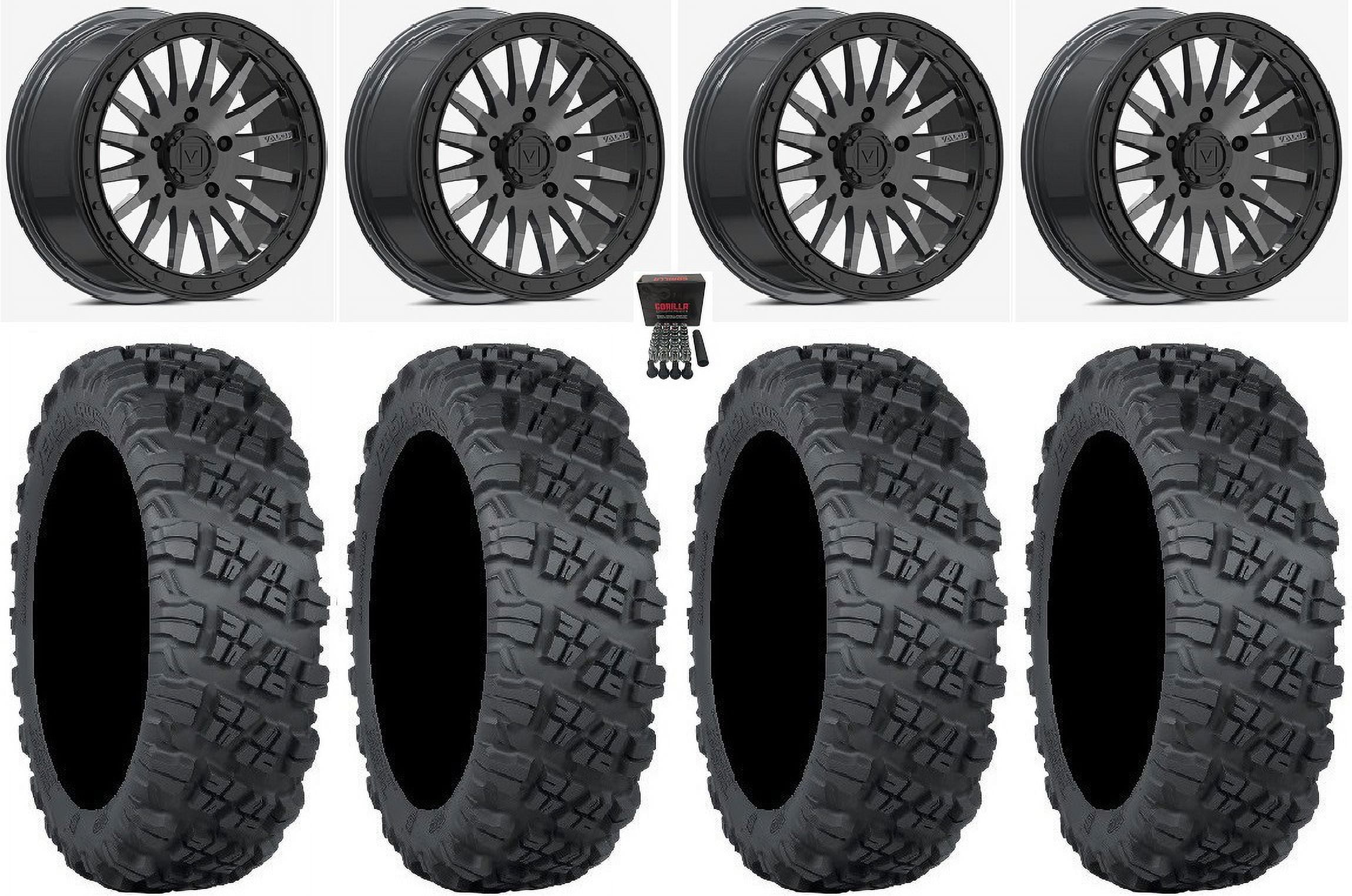 Valor V06 Bdlk 15" Wheels Gm 32" Versa Cross V3 Tires Polaris RZR Turbo ...