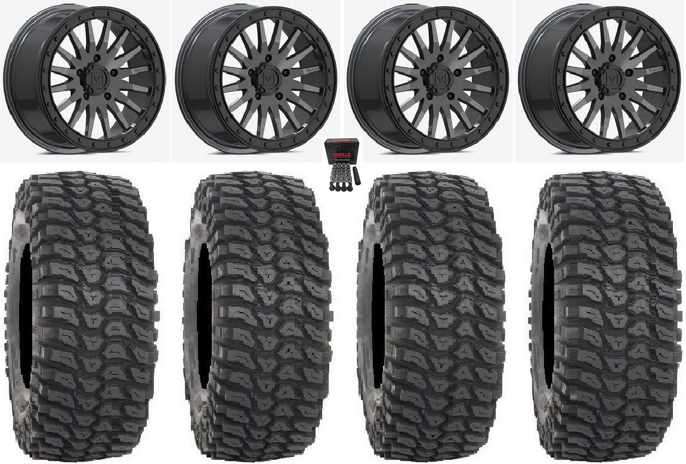 Valor V06 Bdlk 15" Wheels Gm 32" XCR350 Tires Polaris RZR Turbo R & Pro ...