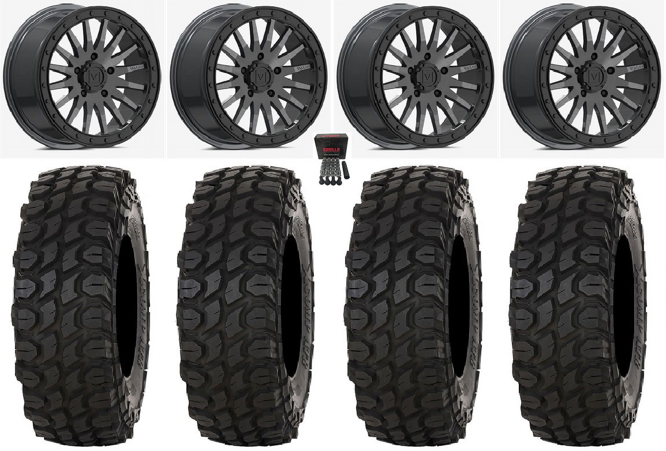 Valor V06 Bdlk 15" Wheels Gm 32" XComp ATR Tires Polaris RZR Turbo R ...